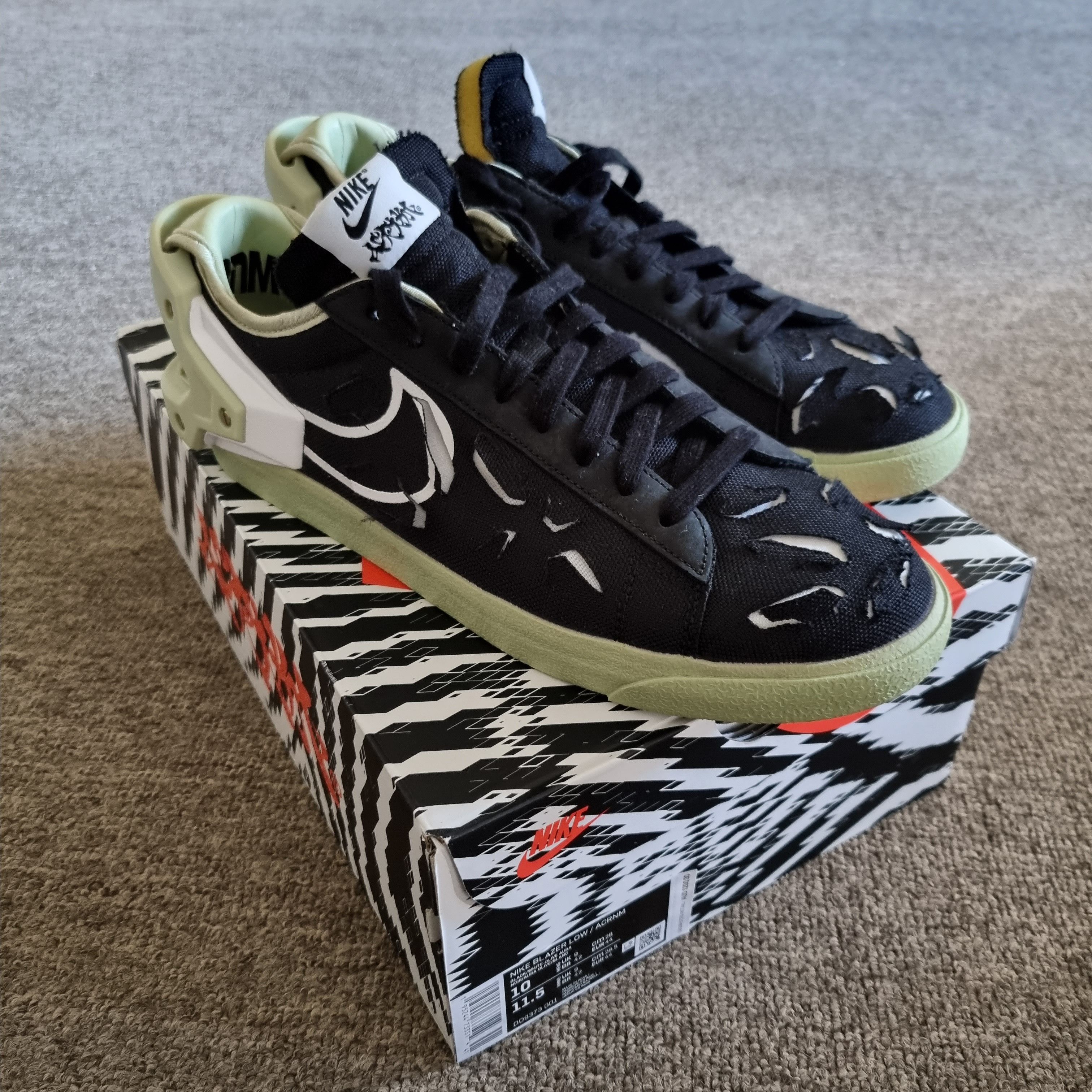 Acronym × Nike Nike X ACRONYM Blazer Low Black Olive Aura | Grailed