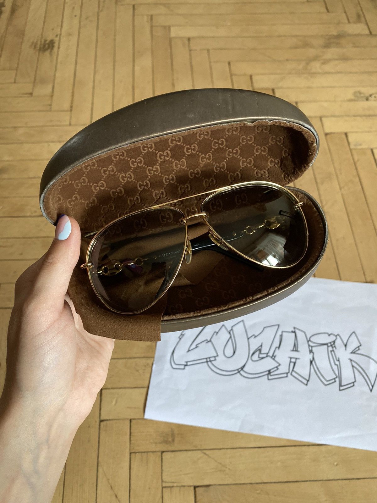 Gucci × Vintage Gucci Marina Chain Aviator Sunglasses | Grailed