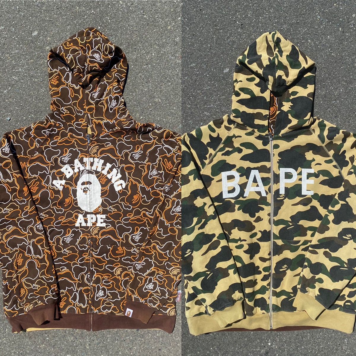 Bape RARE a bathing ape camo reversible zip up nigo style | Grailed