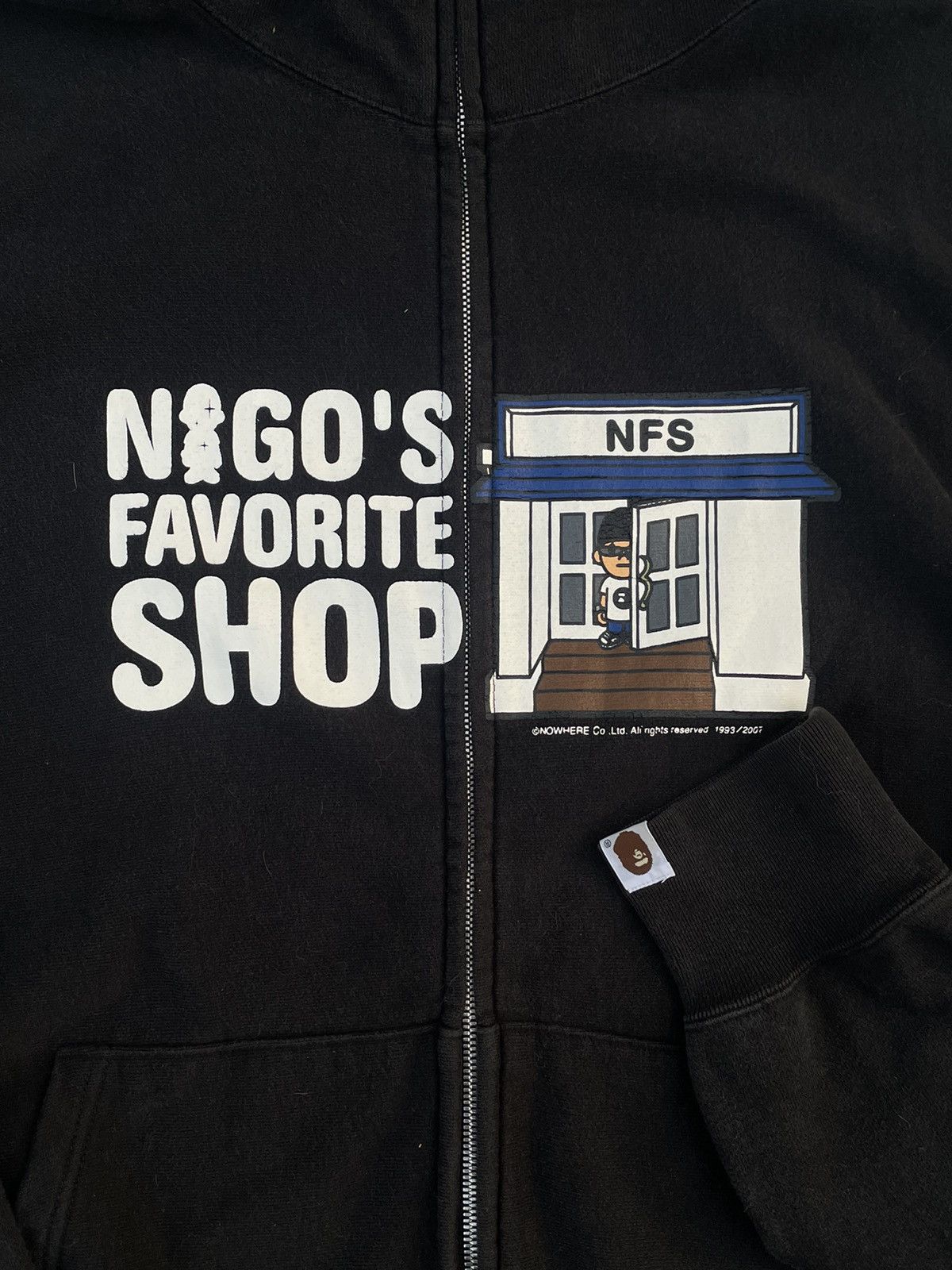 Bape RARE NFS Nigo’s favourite shop full zip hoodie Black Nigo | Grailed