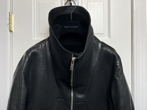 Rick Owens FW12 Mountain Geo Shearling Leather Jacket | Grailed