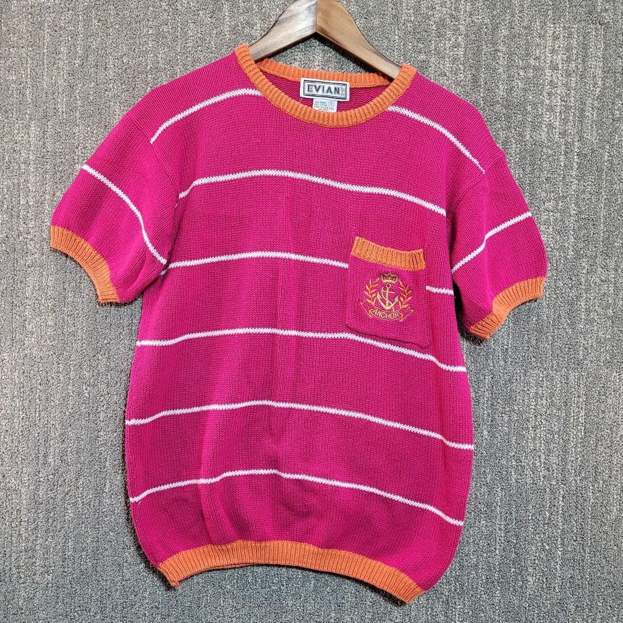 Retrofit × Vintage Vintage 80s short sleeve pink striped sweater | Grailed