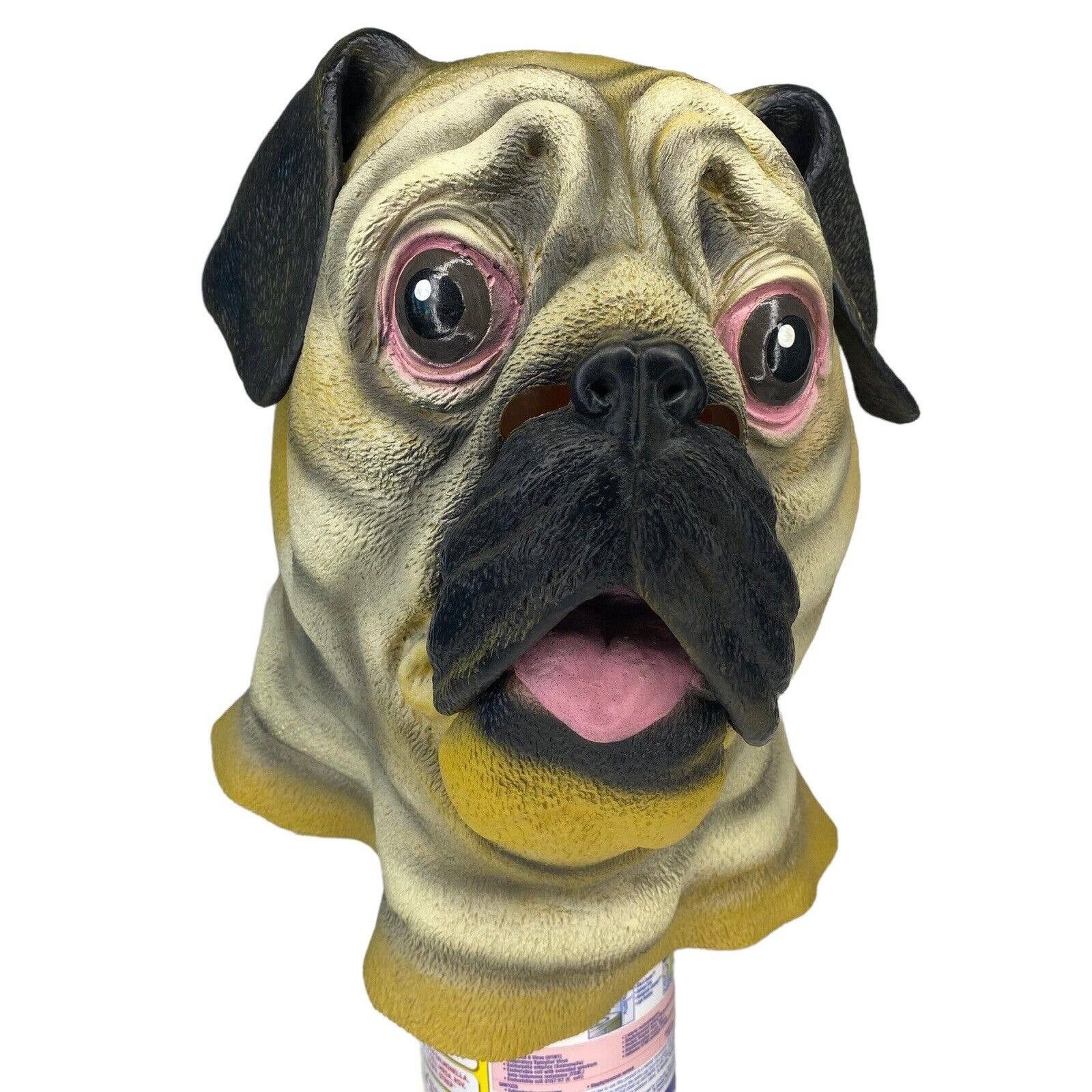 Vintage Pug Halloween Mask Accoutrements Latex Realistic Costume Dog ...