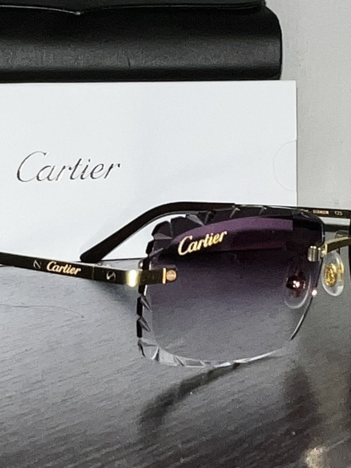 Cartier Cartier Diamond Cut Grey Gold Titanium Rimless Glasses | Grailed