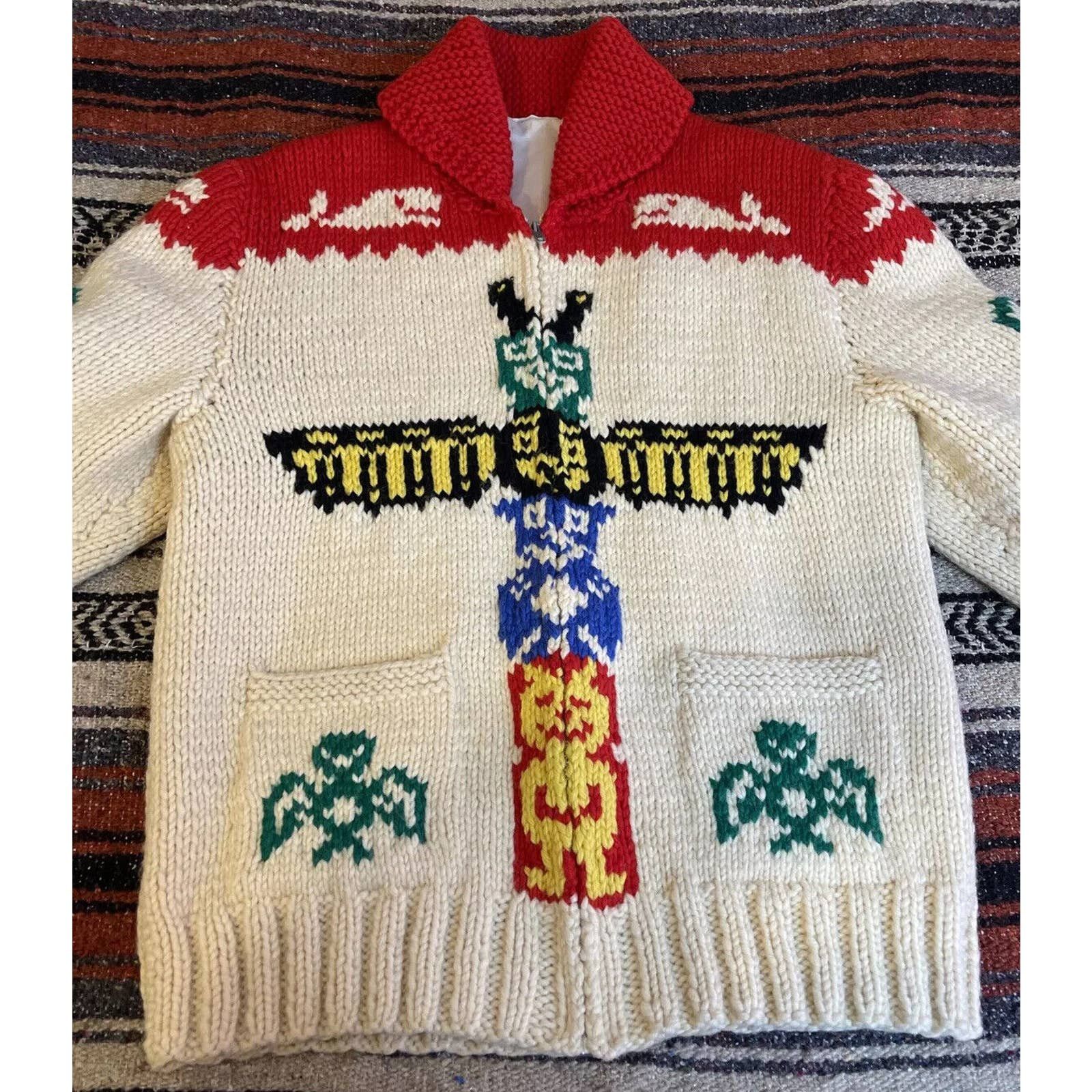 Handmade Rare Cowichan Wool Indigenous Native American Knit Sweater ...