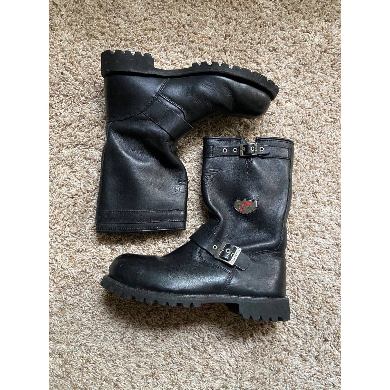 MOTO × Red Wing Red Wing 988 Engineer Biker Motorcycle Black Leather ...