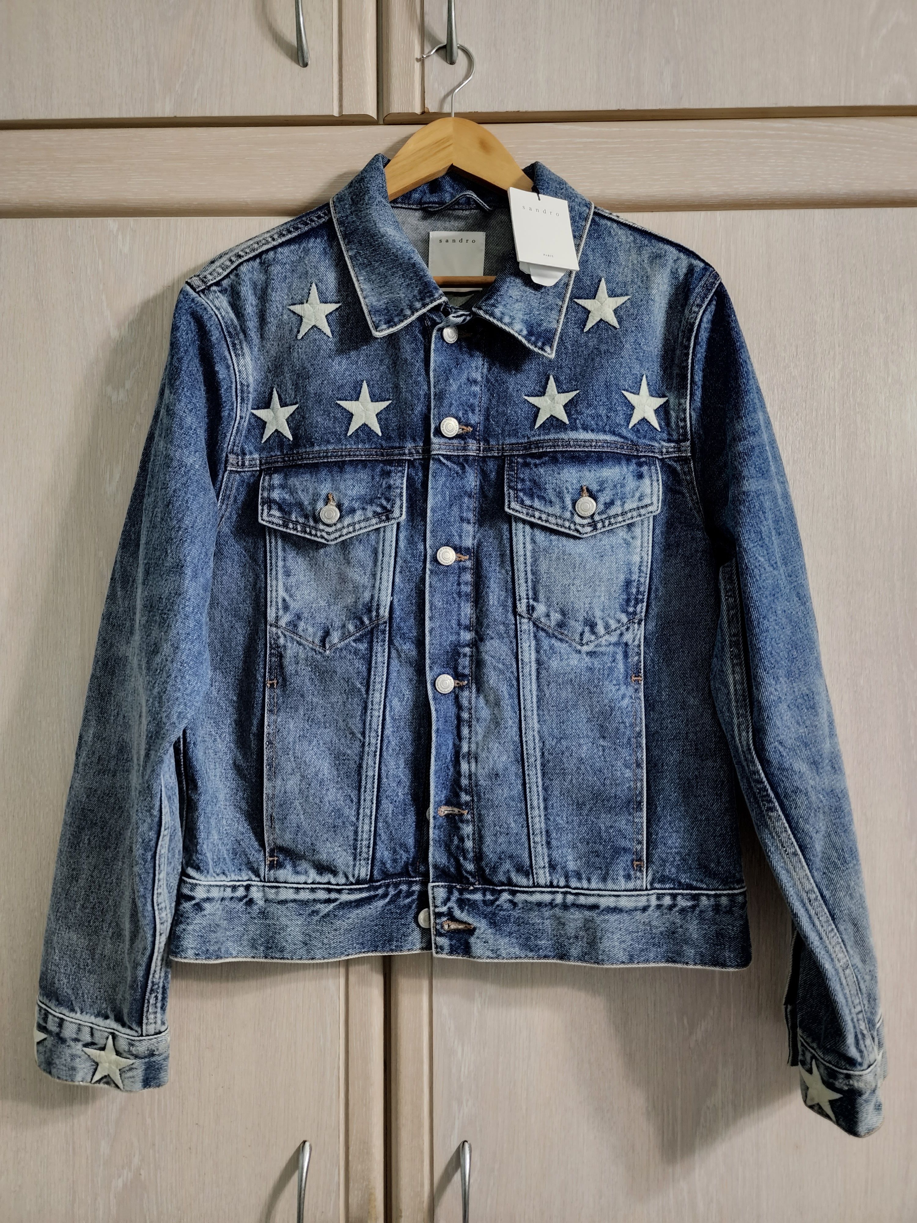 Sandro Star Embroidered Denim Jacket | Grailed