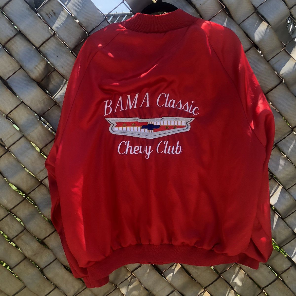 Chevrolet × Vintage CHEVELLE 72 BAMA CLASSIC CHEVY CLUB SATIN JACKET ...