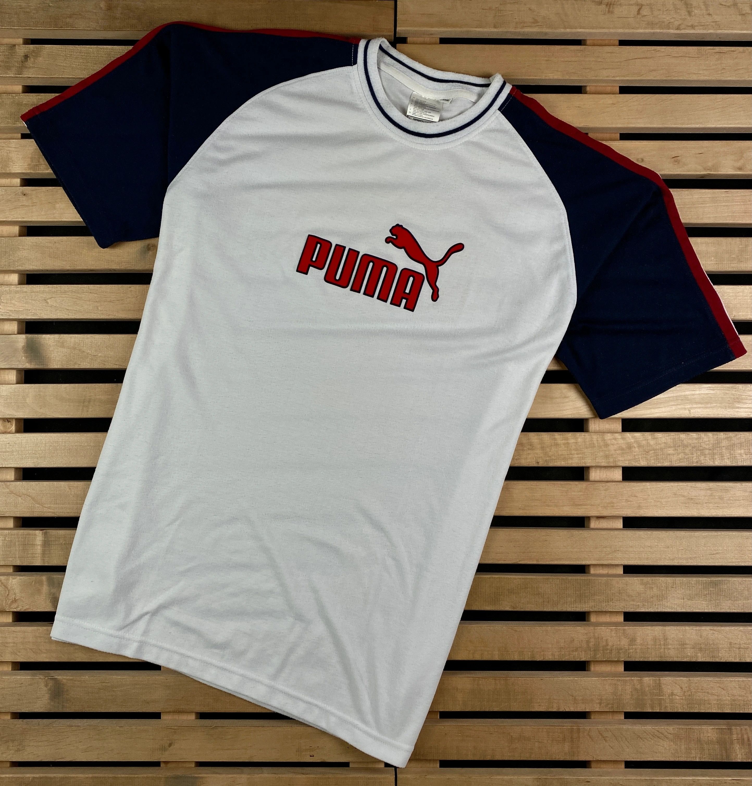 Puma × Vintage Men’s T-Shirt Puma Vintage Big logo Size XXL White | Grailed