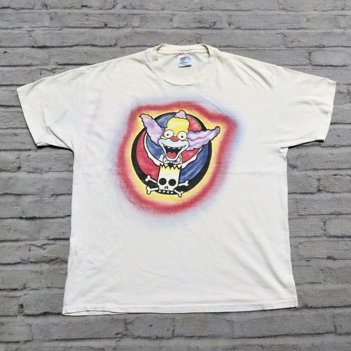 Hanes Vintage 90s Krusty The Clown Simpsons Shirt Size Xl Made In Usa