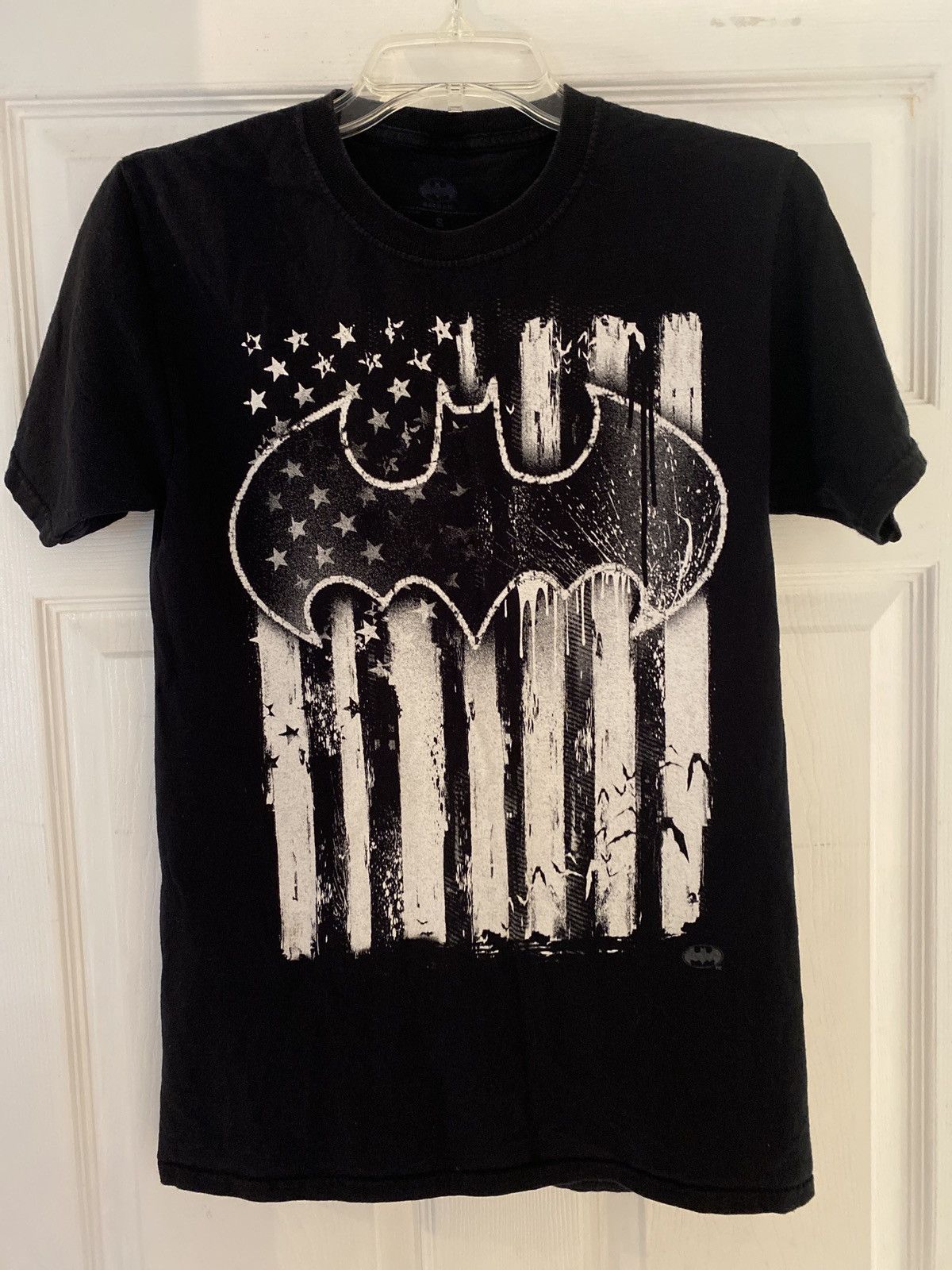 DC Comics Batman classic logo with American flag black and | Grailed