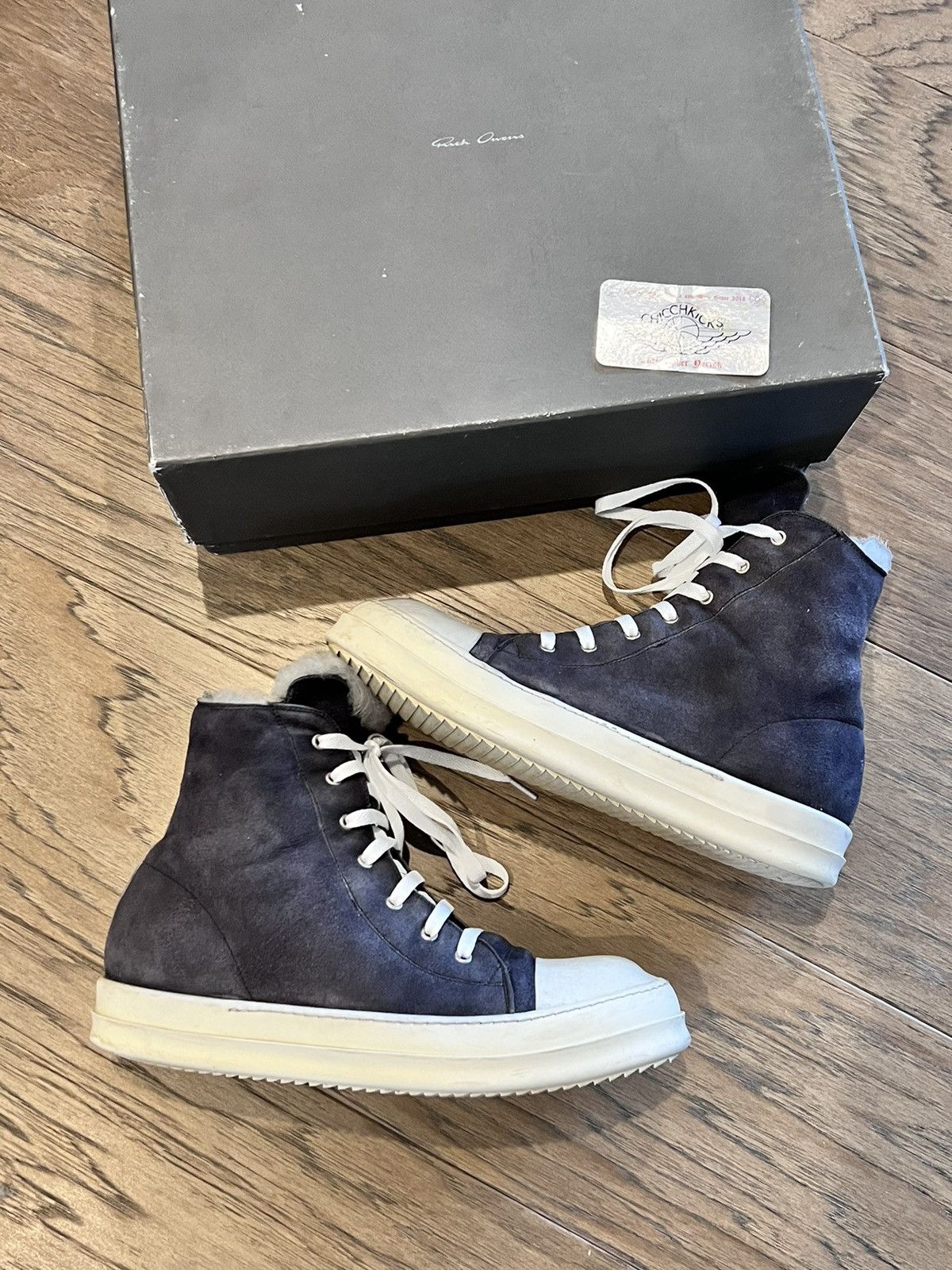 Rick Owens Rick Owens Shearling Suede and Fur Ramones Size 44 | Grailed