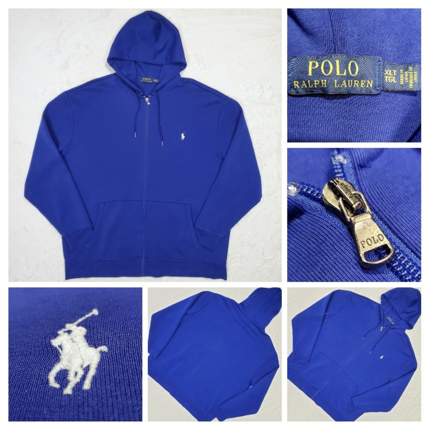 Polo Ralph Lauren Polo Ralph Lauren XLT Royal Blue Double Knit Zip ...