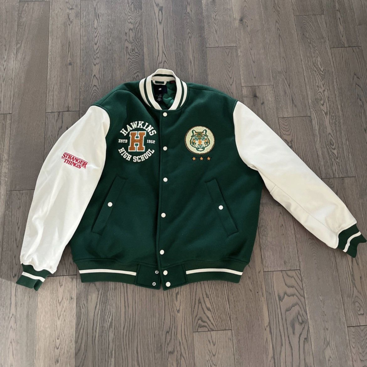 Streetwear × Varsity Jacket New with tags Hawkins tigers stranger ...