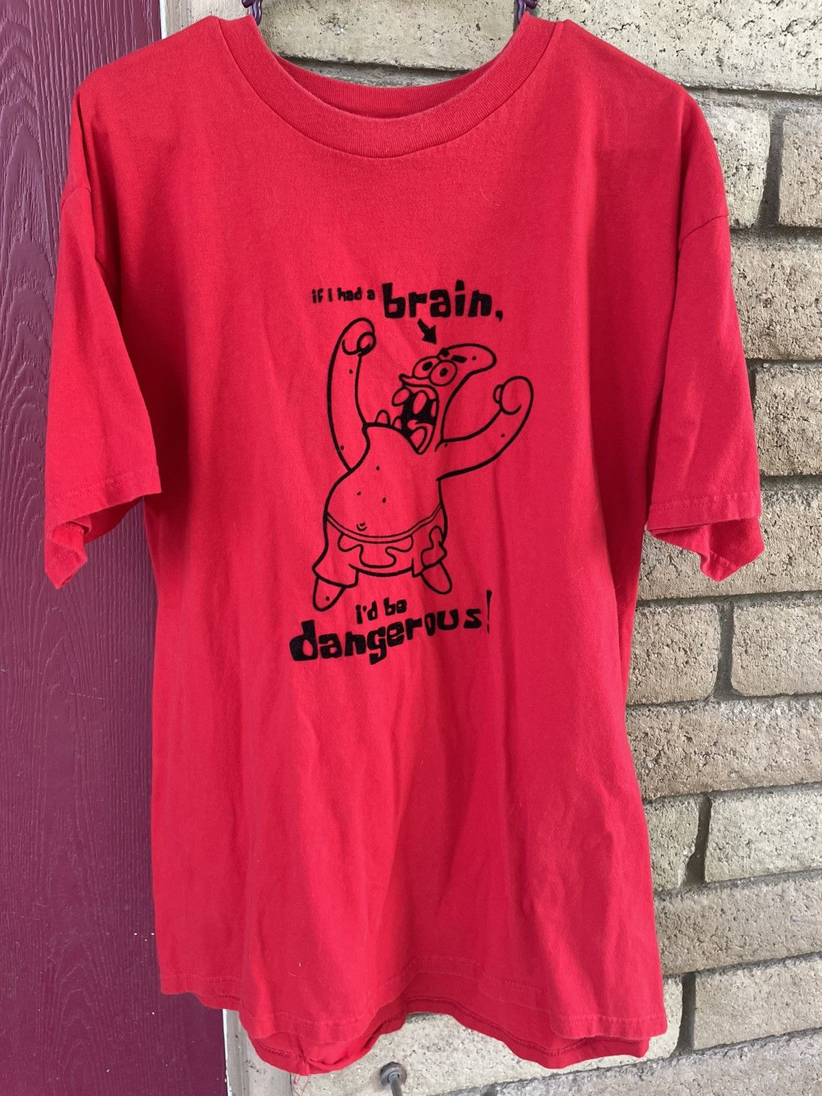 Vintage Spongebob Patrick Fuzzy Letters Tshirt Grailed