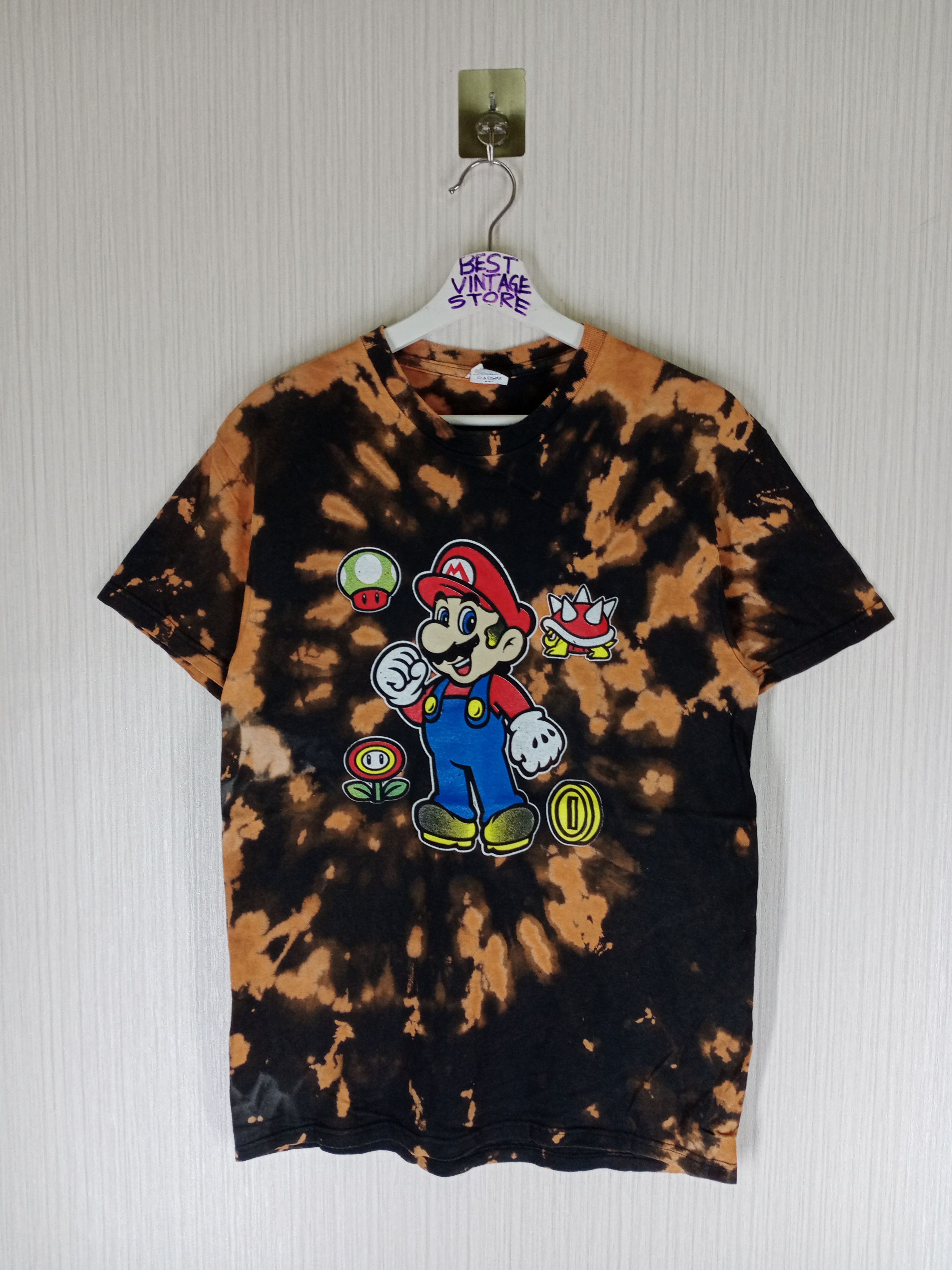 Custom Vintage Super Mario Acid Wash Tshirt | Grailed