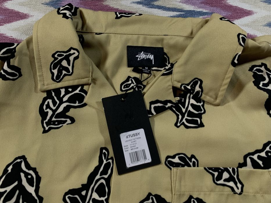 Stussy Stussy Leaves Pattern Short Sleeve Button Up (MEDIUM) | Grailed