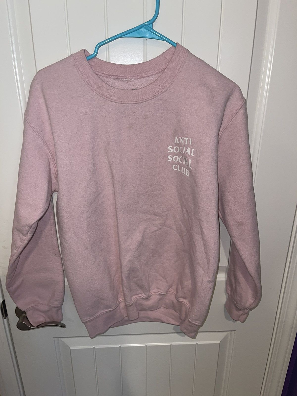 Anti Social Social Club ASSC- Basic logo Crewneck PINK | Grailed