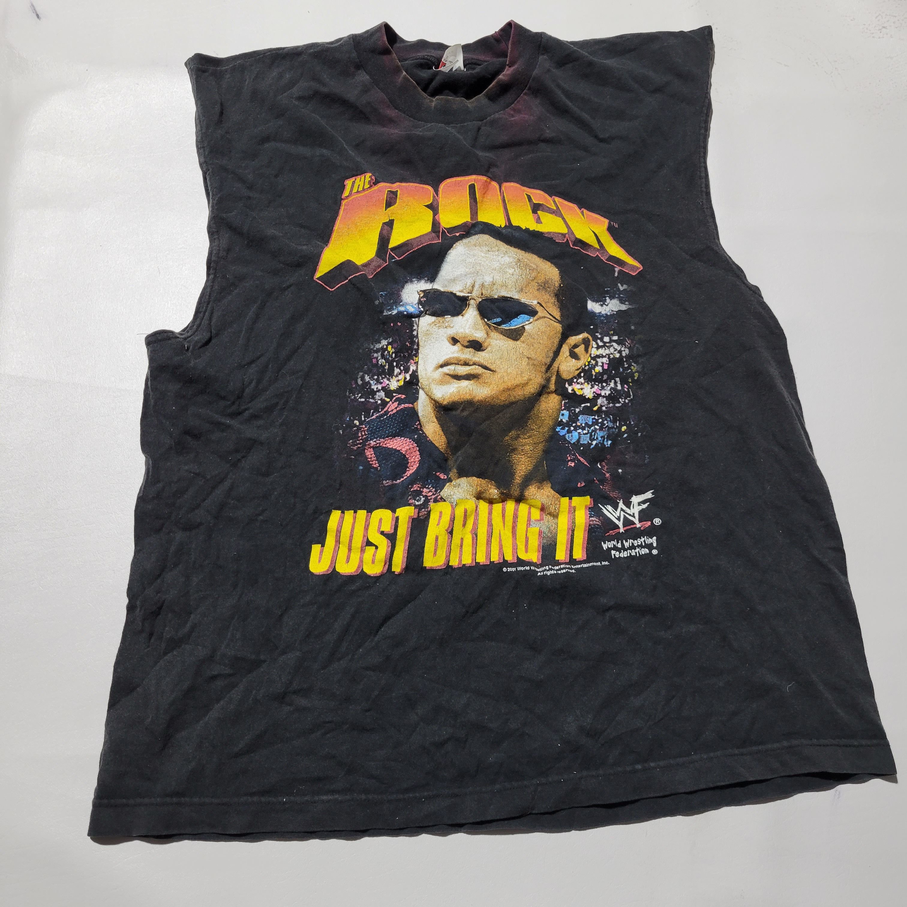 Vintage × Wwe × Wwf Vintage The Rock Cut off T-shirt | Grailed