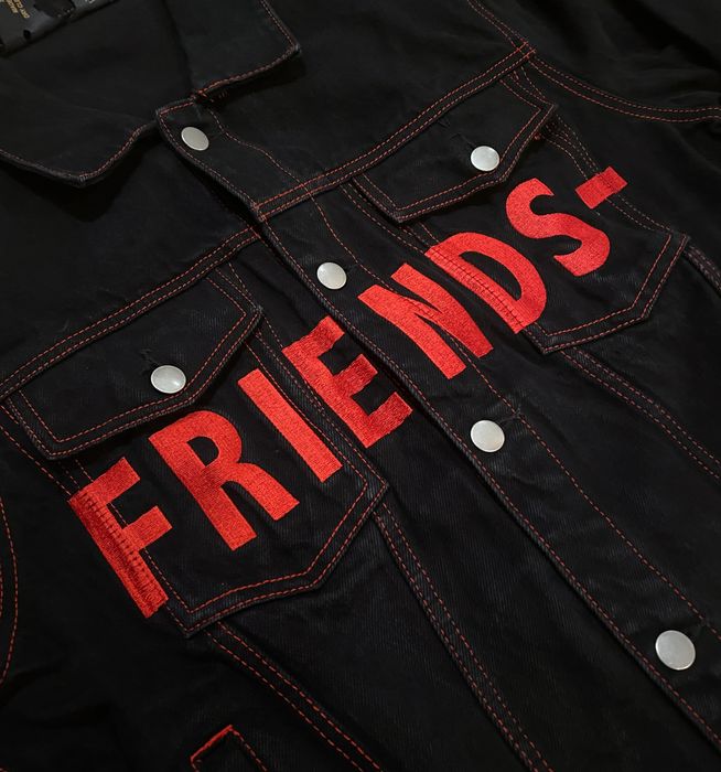 Vlone Vlone Friends Denim Jacket Red | Grailed