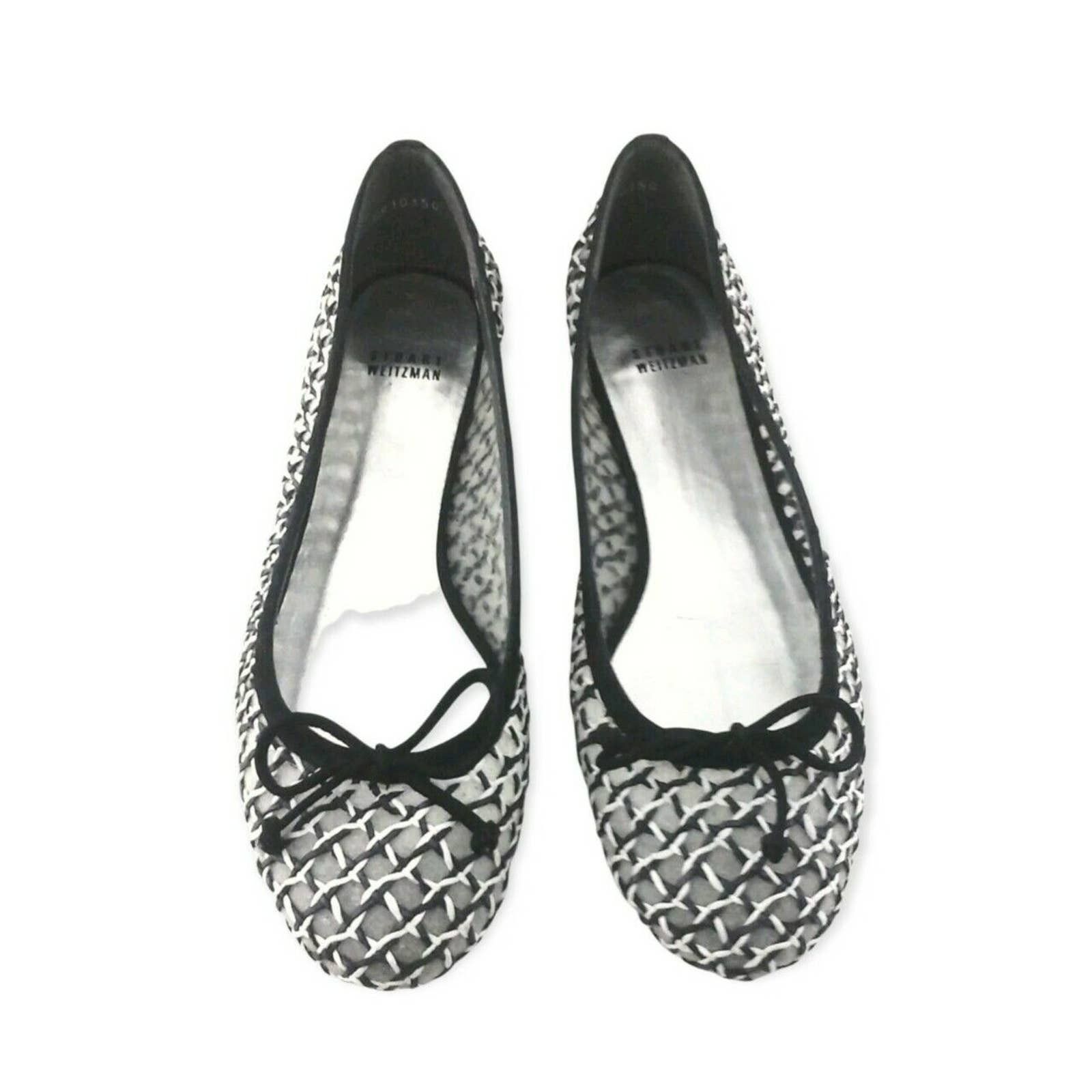 Stuart Weitzman STUART WEITZMAN Gabby Ballet Flats Black White US 7M ...