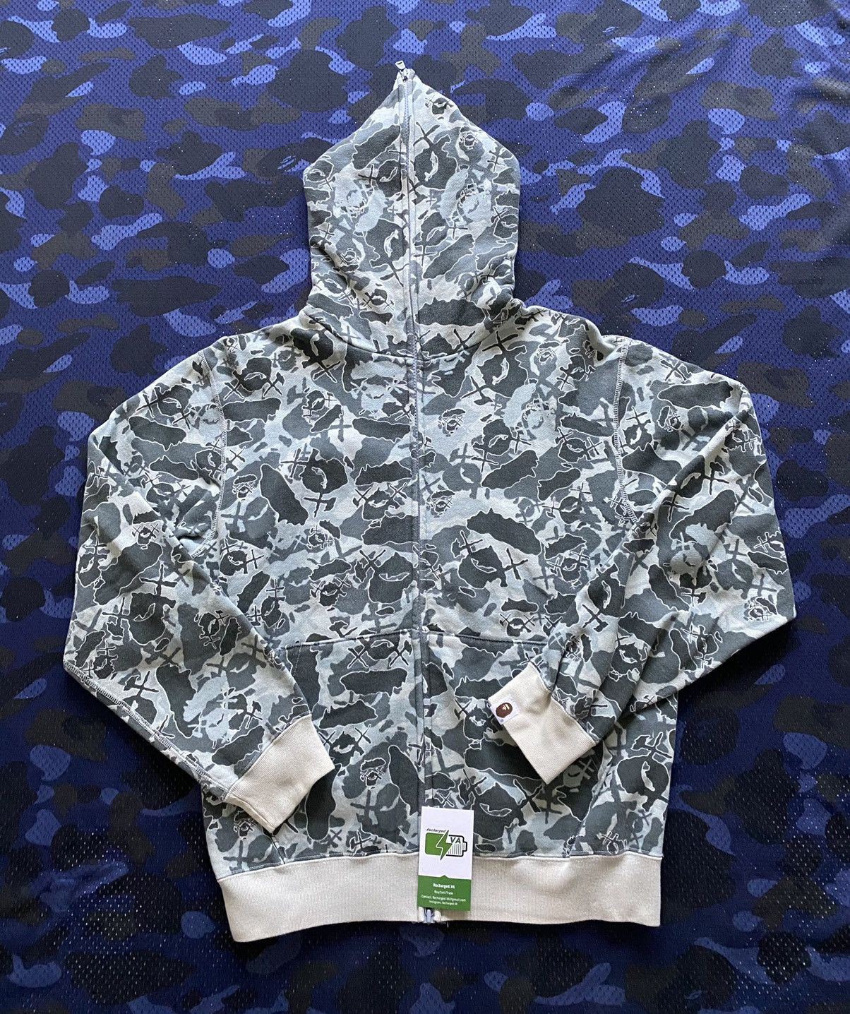 Bape × Kaws A Bathing Ape x Kaws Bape Ape Face Full-zip Hoodie Size S ...