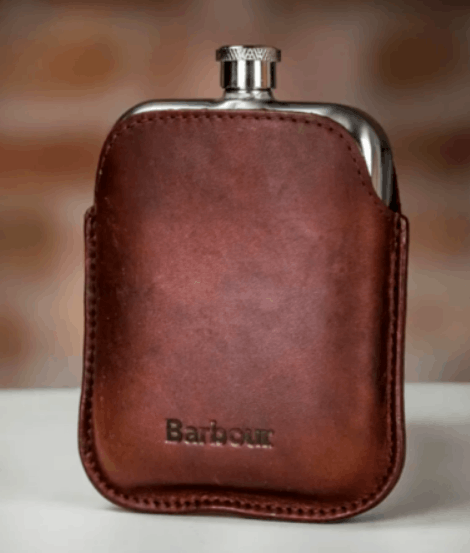 Barbour Hip Flask in Brown Leather Sleeve | Grailed