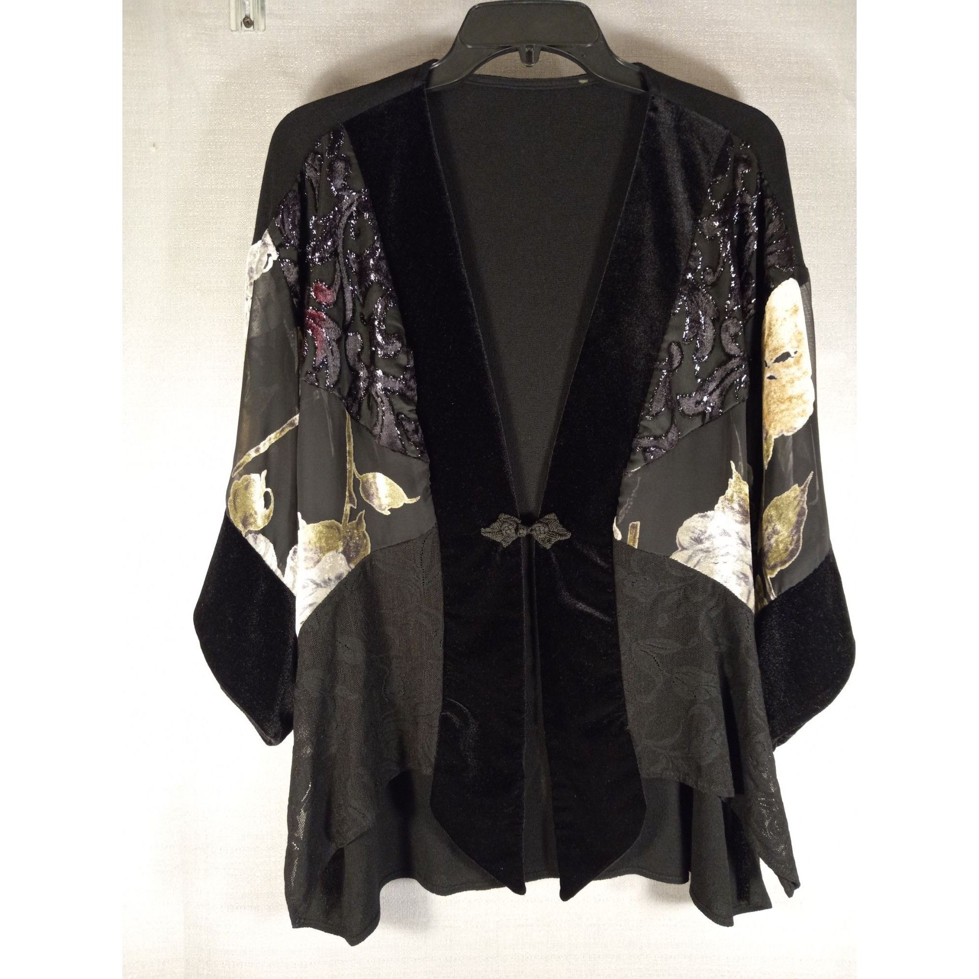 Other Spencer Alexis Kimono Blouse Topper Jacket Floral Print Embr ...
