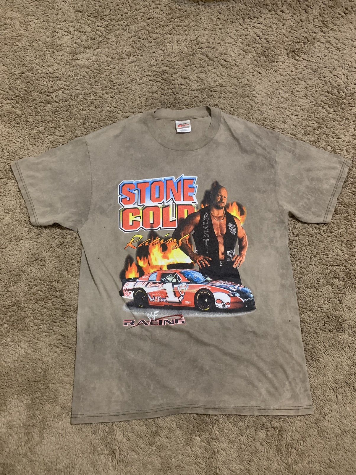 Vintage × WCW/nWo × WWF Vintage WWF stone cold “NASCAR” shirt 90s size ...