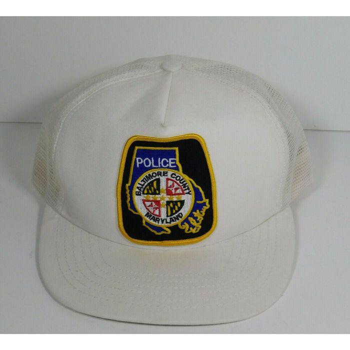 Police Vintage BALTIMORE COUNTY MARYLAND POLICE Patch Trucker SnapBack ...