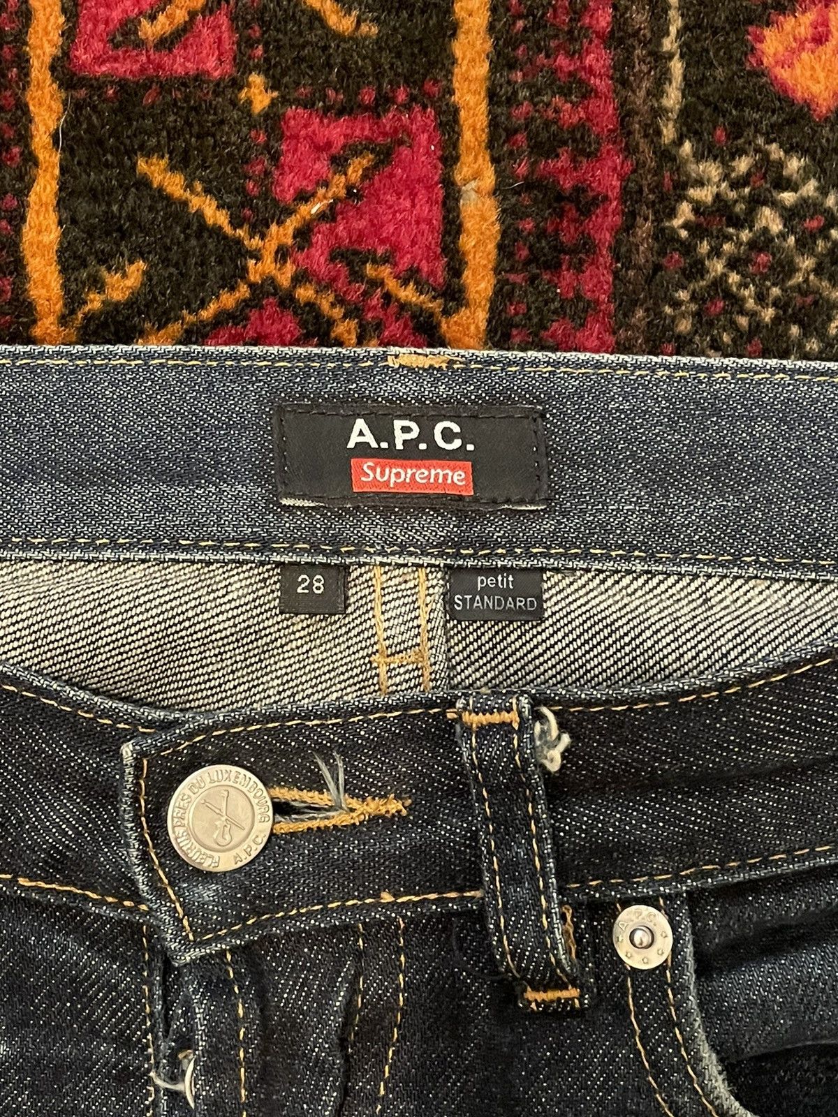 Supreme A.P.C. x Supreme petite standard raw denim | Grailed