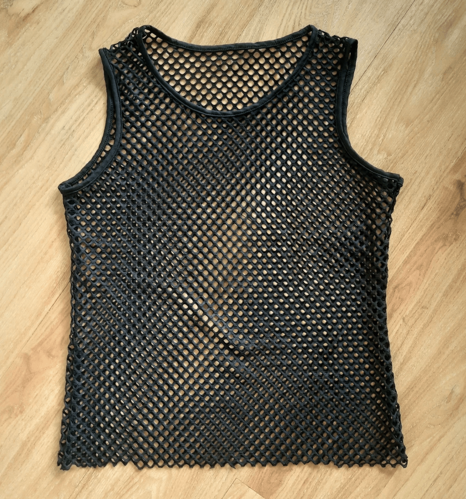 Japanese Brand Raw Hem Loose-gauge Fishnet Mesh Top | Grailed