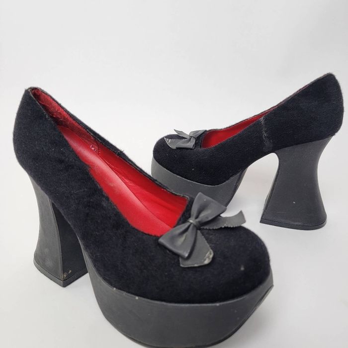 Vintage Vintage 90s Morbid Threads Goth High Heel Platform Shoes | Grailed