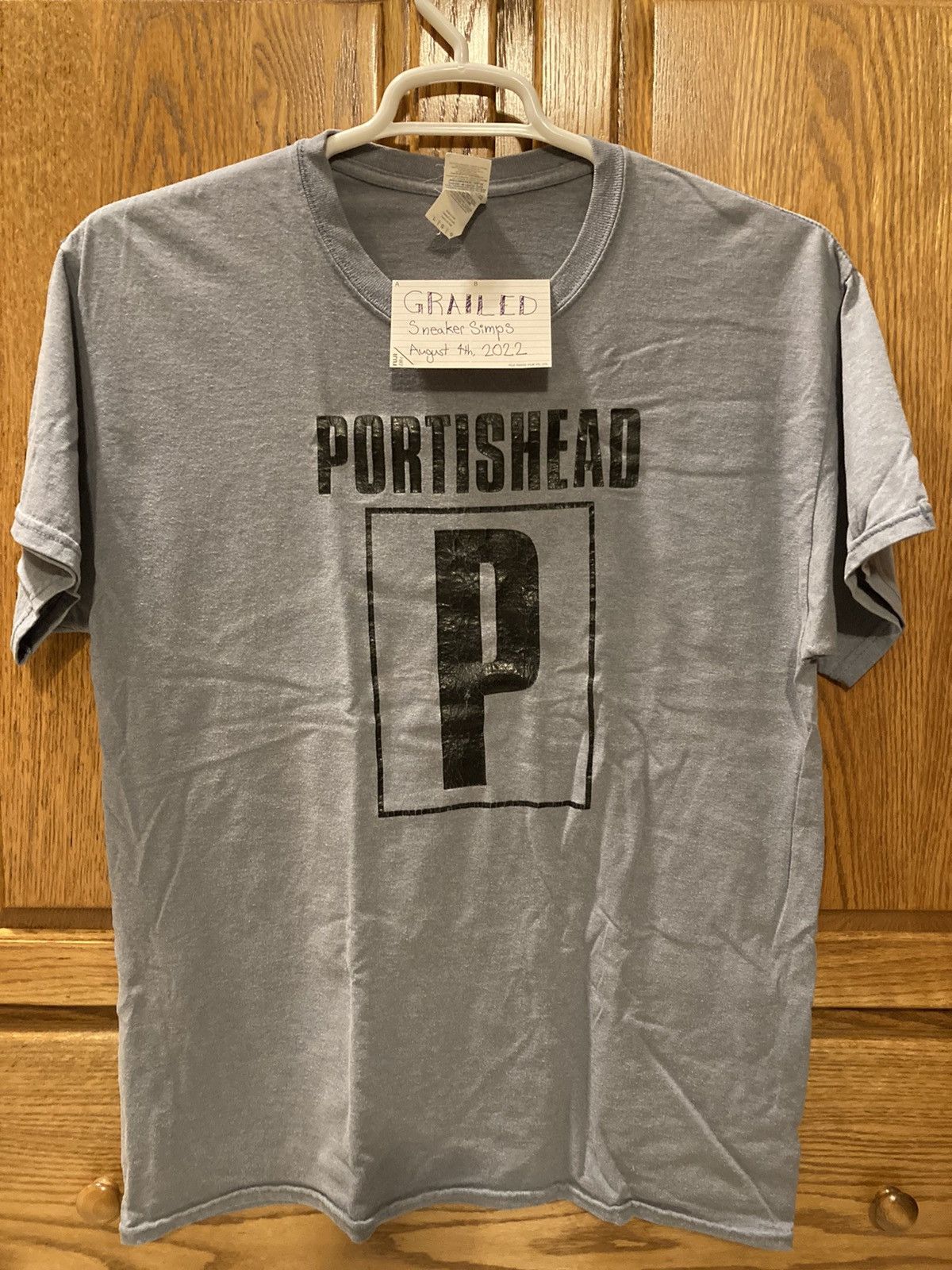 Gildan Portishead “P” Logo Greyish Light Blue Shirt | Grailed