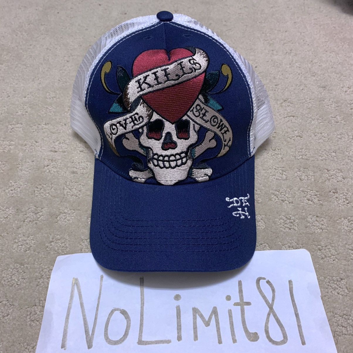 Ed Hardy × Streetwear × Trucker Hat New Ed Hardy Heart Skull and Bones ...