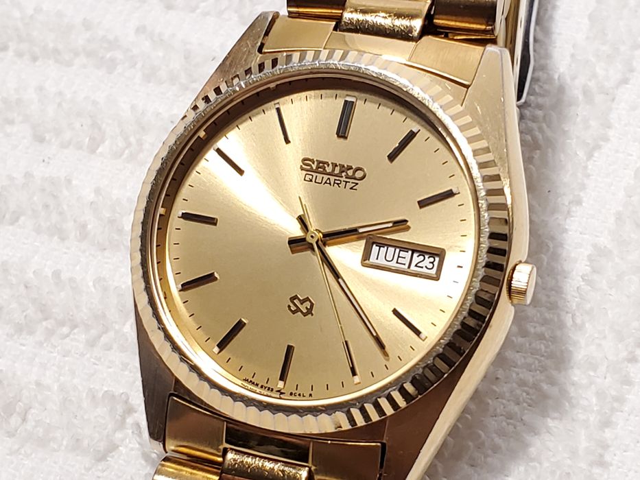 Seiko Vintage Seiko SQ Gold Tone Day Date Men's Watch One Jewel | Grailed