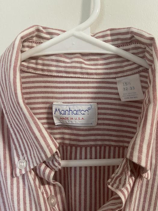 Vintage Red Striped Button Up | Grailed