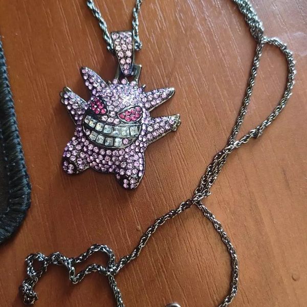 Pokemon Gengar Chain Purple Stones Anime Pokemon Evolve Necklace | Grailed