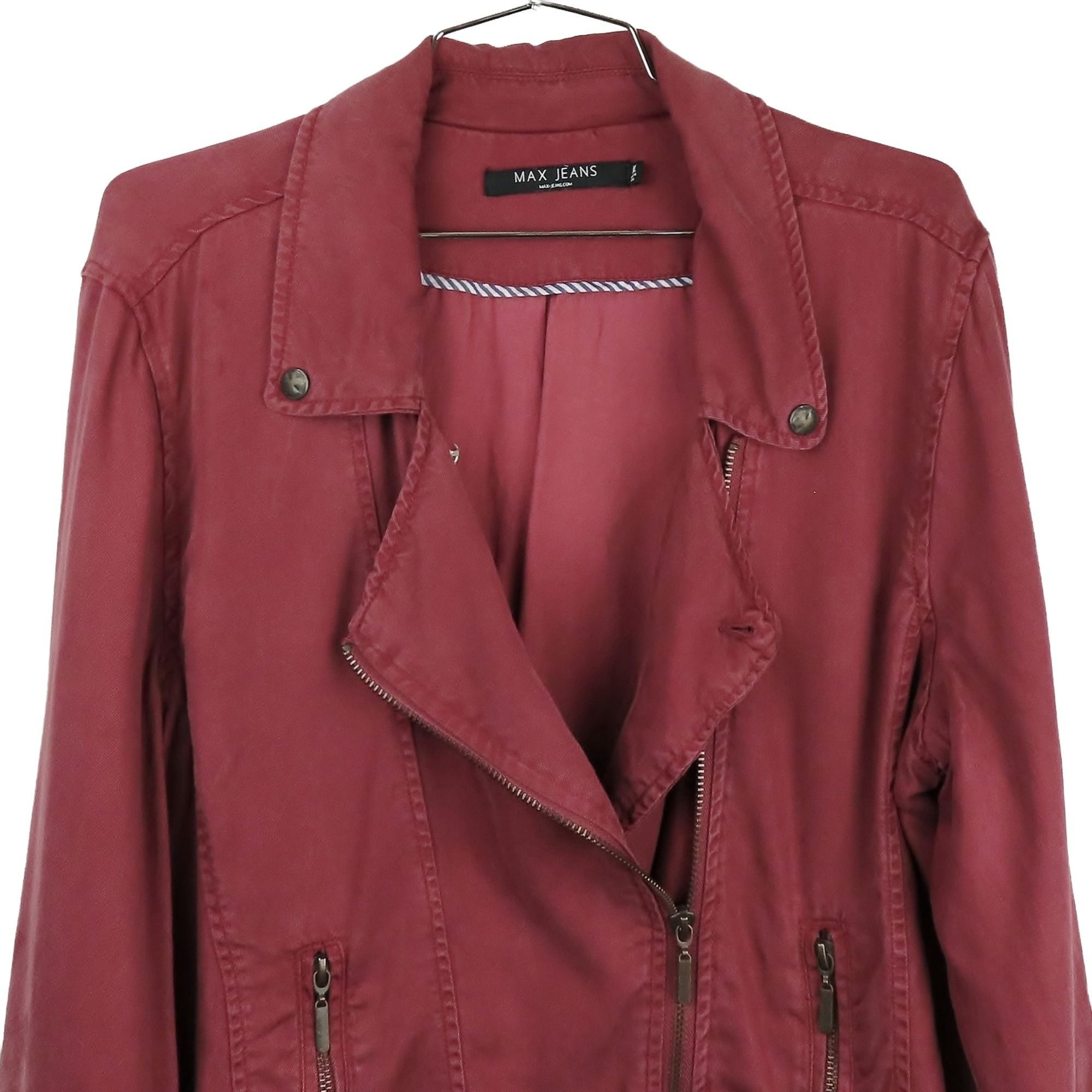 Other Sexy MAX JEANS Moto Jacket Size XL Dark Red Bronze Color Met ...