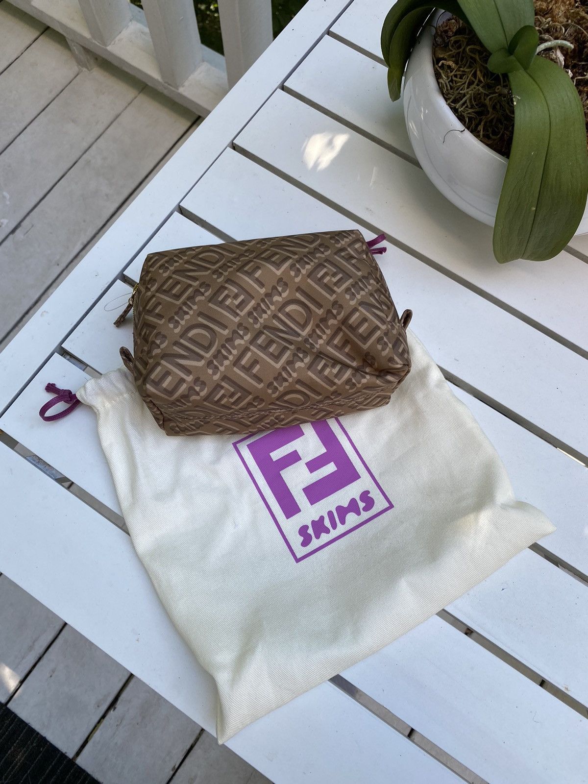 Fendi Fendi x Skims zippered makeup pouch | Grailed