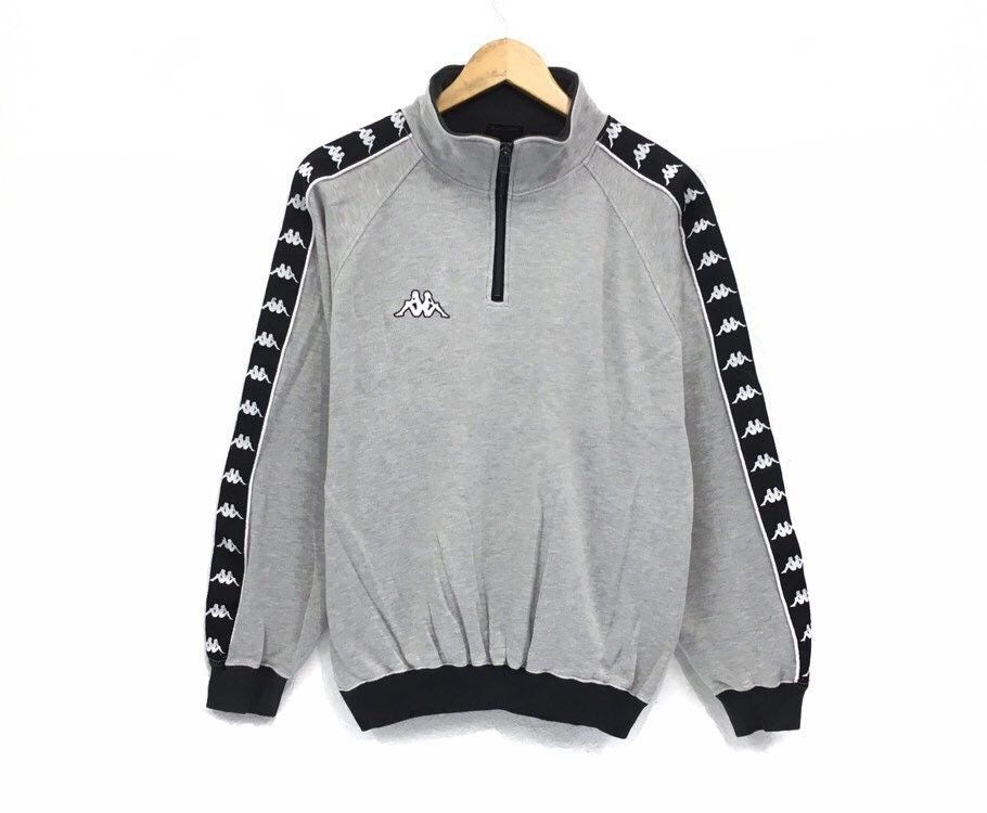 Kappa Kappa Side Tape Half Zip Sweatshirt Embroidery Small Logo | Grailed