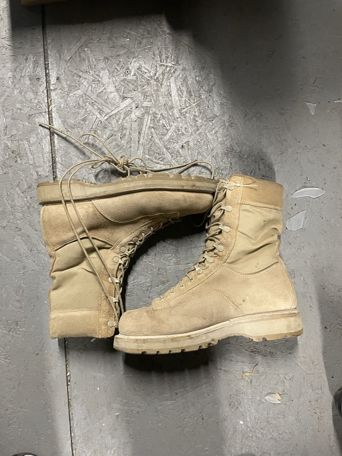 Military × Streetwear Desert Tan Military issue Combat Boots/ All sizes ...