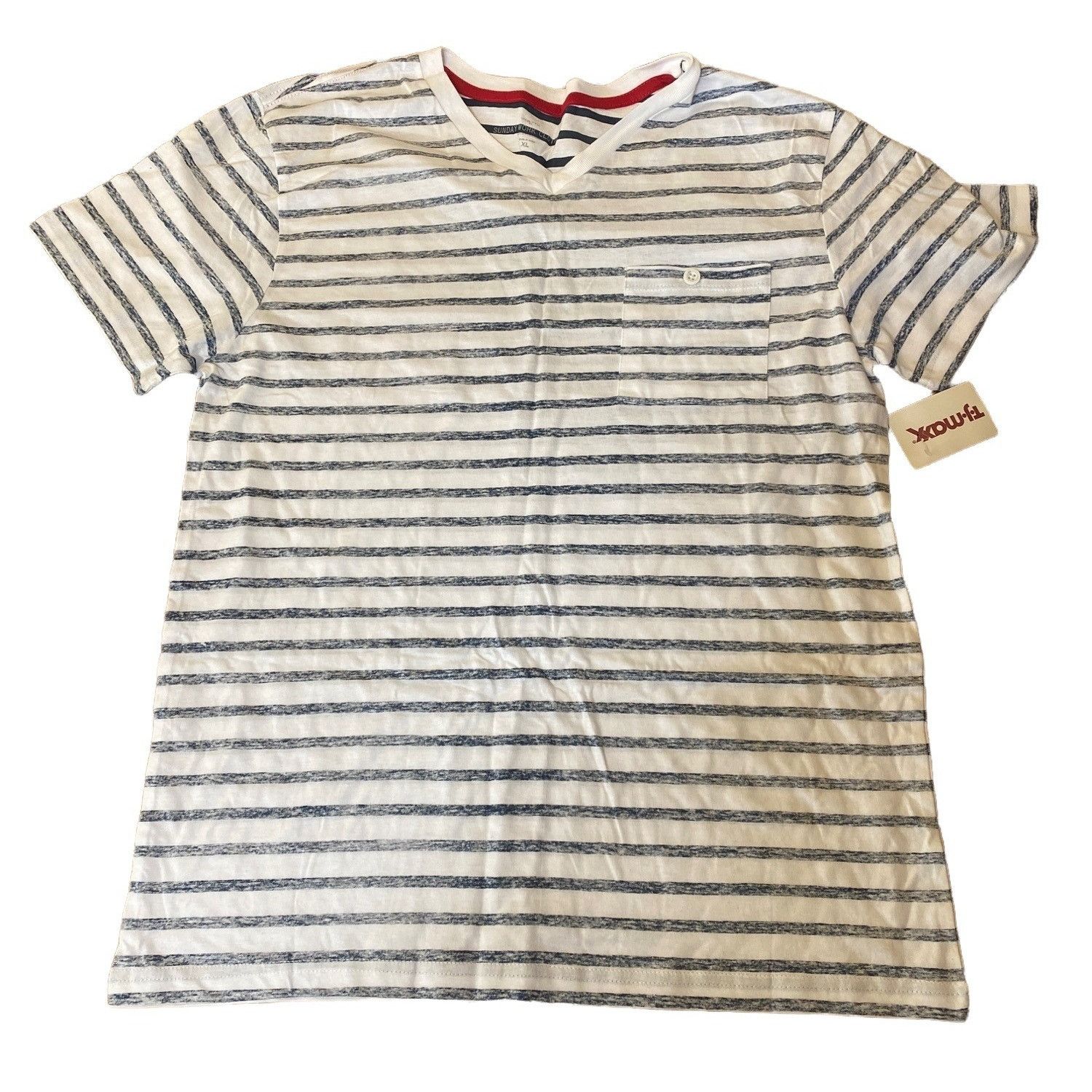 Sunday Work Clothes Sunday Work Clothes Top XL Men Black White Stripe ...