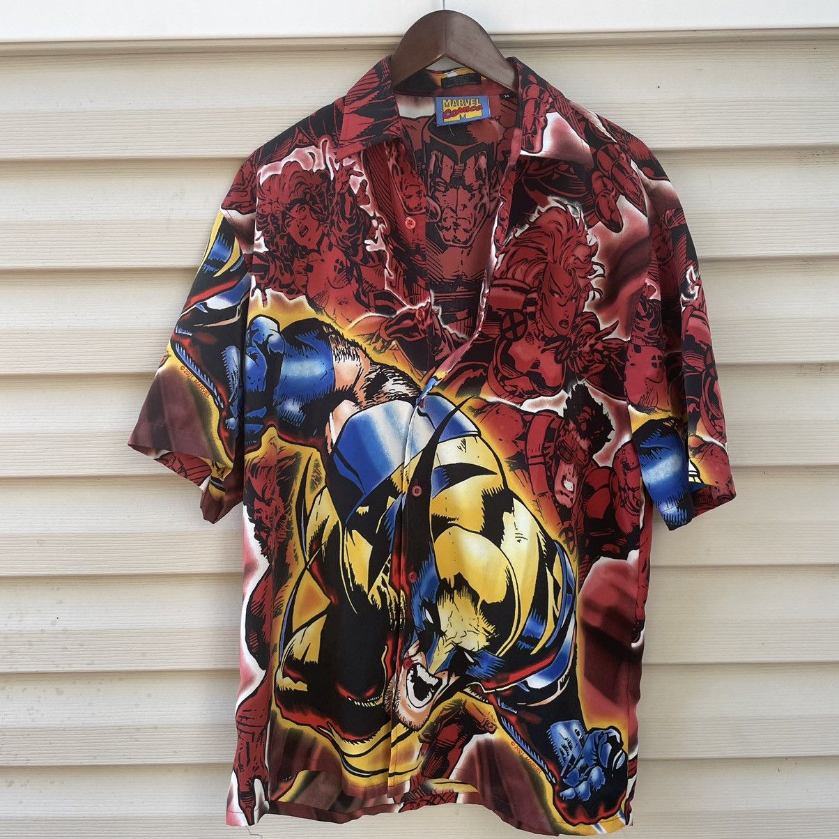 Marvel Comics × Vintage 2001 wolverine aop button down | Grailed