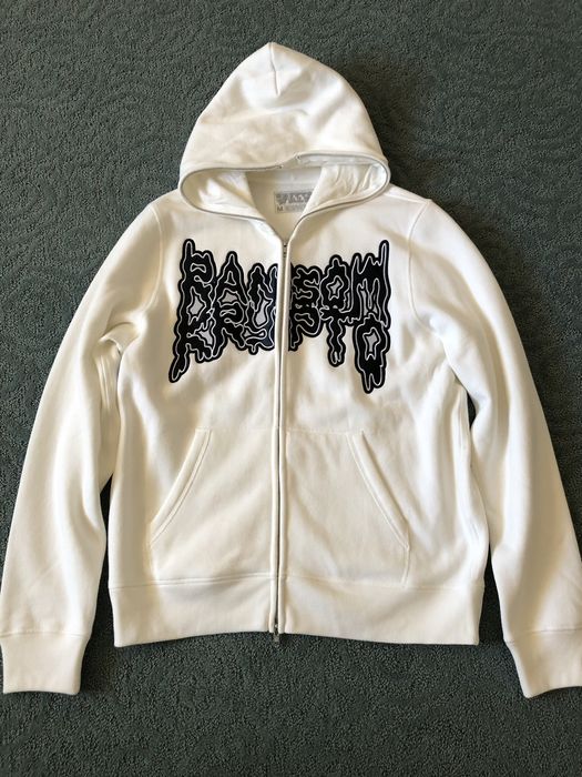 Ransom Clothing Ransom x Krypto full zip hoodie white | Grailed