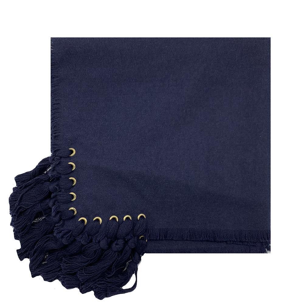 Chloe Chloe Women's Wool Silk Knotted Scarf Shawl Navy Blue | Grailed