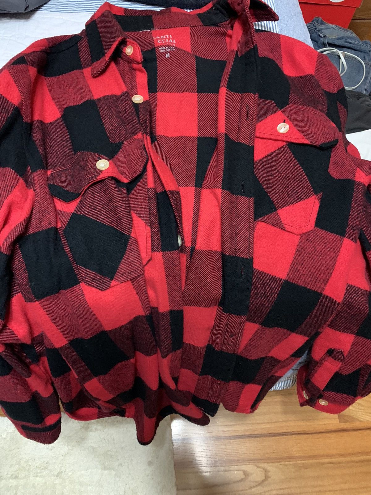 Anti Social Social Club Red Butterfly Flannel ASSC 2018 | Grailed