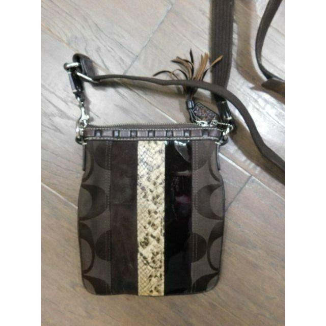 Coach Coach 10266 Python Leather Trim Crossbody Swingpack Handbag | Grailed