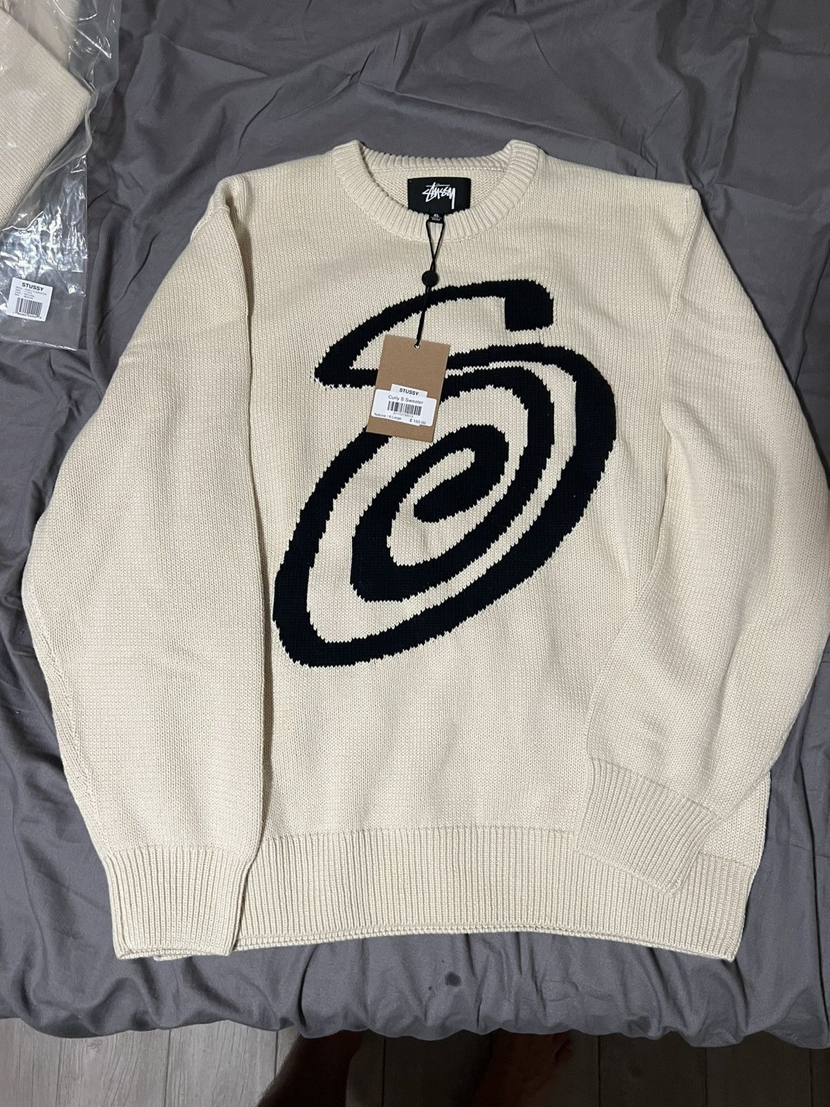 Stussy Stussy Curly S Knit “Natural” Sweater Size XL Fall 2022 | Grailed