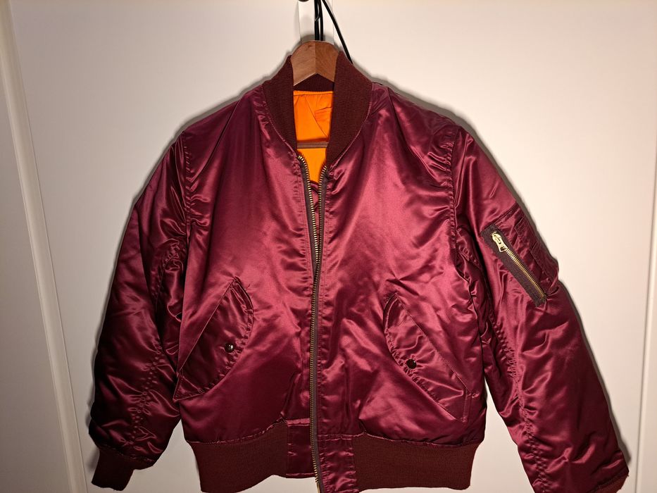 Bomber Jacket 90’s vintage red nylon bomber jacket new ma-1 ma1 | Grailed